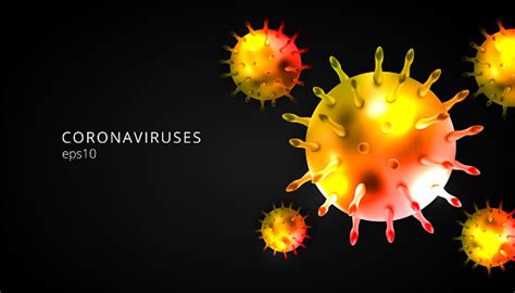 코로나 바이러스 검은 배경에 현실적인 벡터 3d 코로나 바이러스 세포 우한 바이러스 질환 배너 정보 전단지 포스터 등에 적합 3