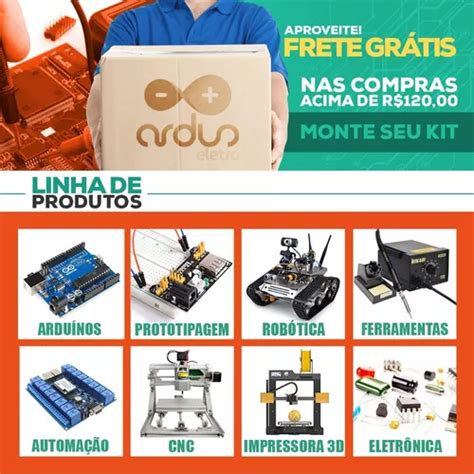 módulo sensor ultra sônico distância hc sr04 para arduino à venda em