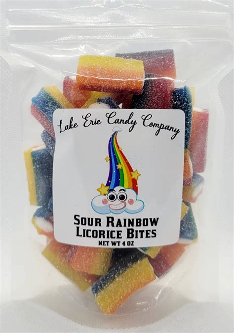 Sour Rainbow Licorice Bites Lake Erie Candy Company