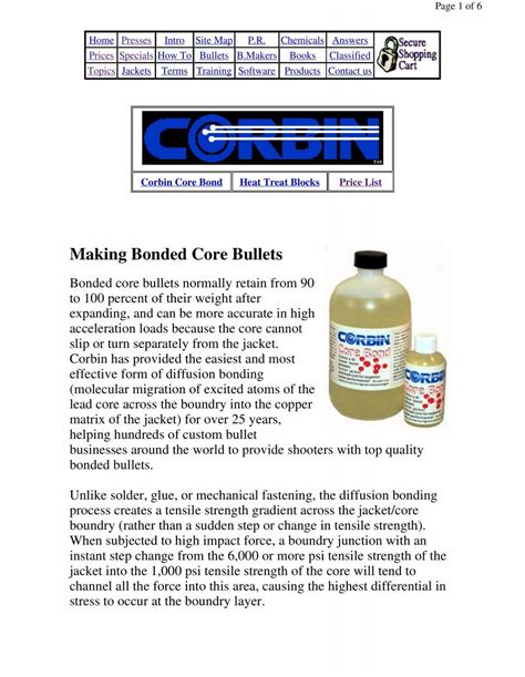 Making Bonded Core Bullets Corbin Bullet Swaging