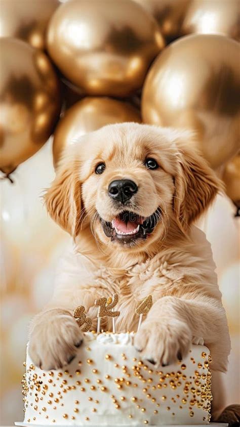 Happy Birthday Golden Retriever Puppy Stock Illustrations 577 Happy