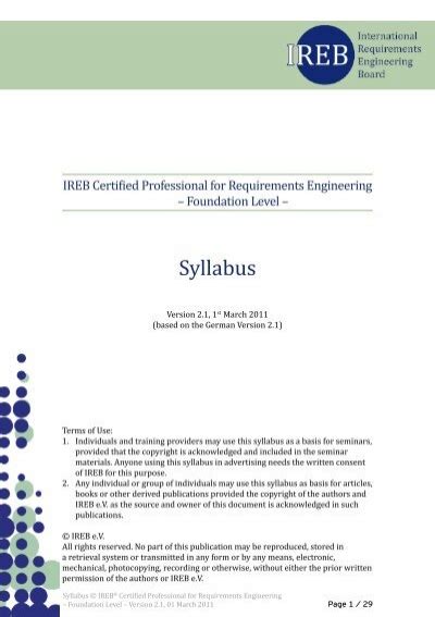 Syllabus Cpre Fl Version 2 1 Ireb Ev