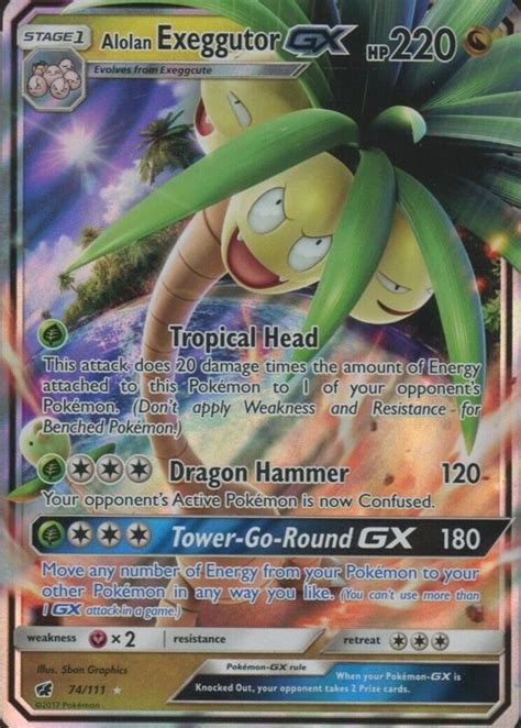 Alolan Exeggutor GX 2017 Sun Moon Crimson Invasion 074 111 Holo