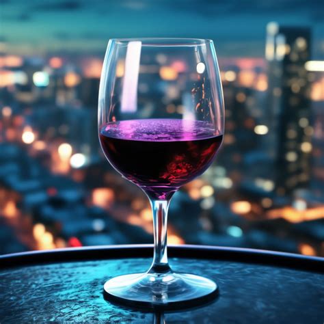 An Upside Down Glass Of Wine On A Leg On Top Of The City — Image