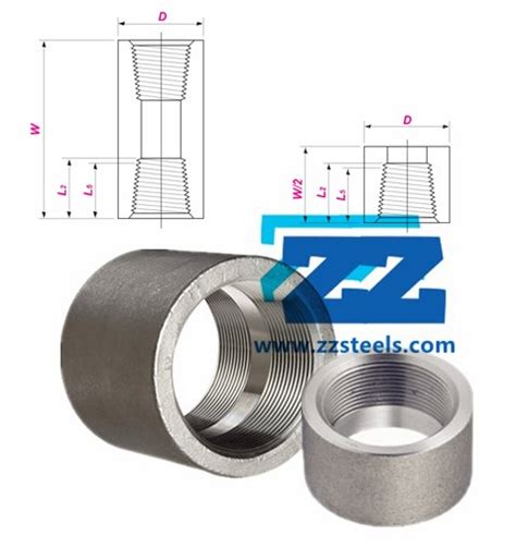 Half Coupling BSPP 1 Class 3000 ASTM A105 ASME B16 11 ZIZI