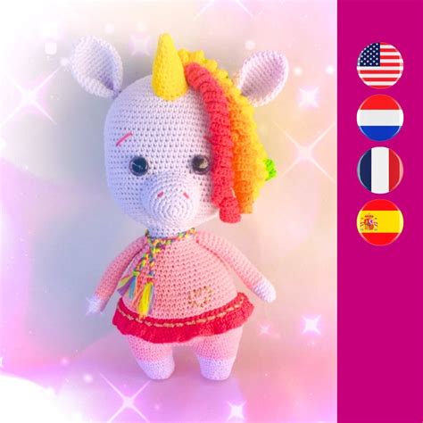 Elisa The Unicorn Crochet Pattern Rainbow Unicorn Amigurumi Pattern