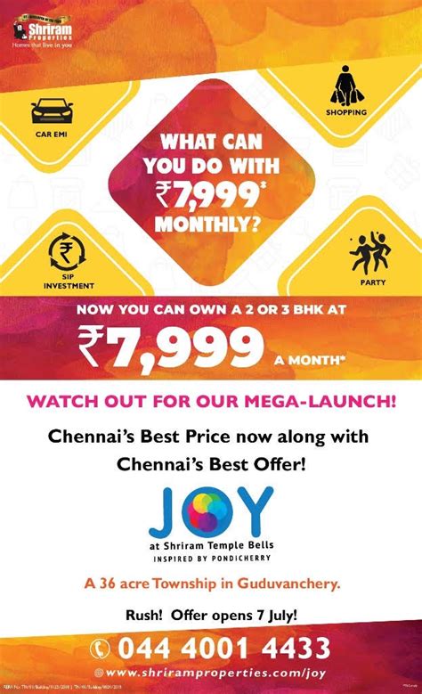 Shriram Properties Unveils Joy Shriram Temple Bells By Shriram