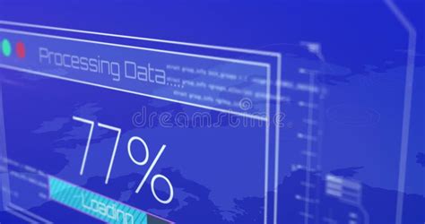 Image Of 100 Percent Data Processing Loading Against Blue World Map Stock Image Image Of