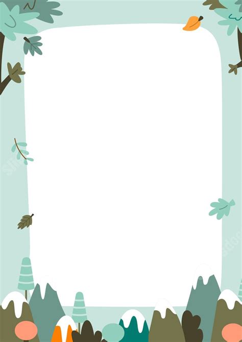 Poster Featuring Cartoon Green Forest In Spring And Winter Seasons Page