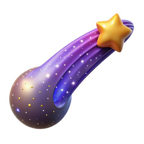 Purple Comet With Golden Star 3d Render 55923397 Png