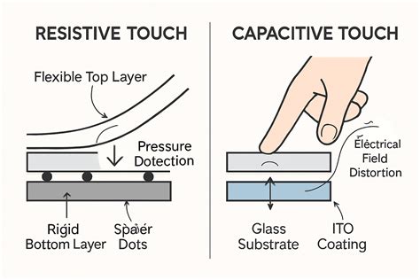 Figure 1 Structural Comparison Of Resistive And Capacitive Touch Technologies
