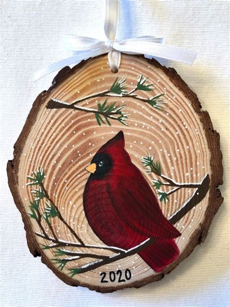 2022 Cardinal Christmas Ornament Cardinal Ornament Hand Painted