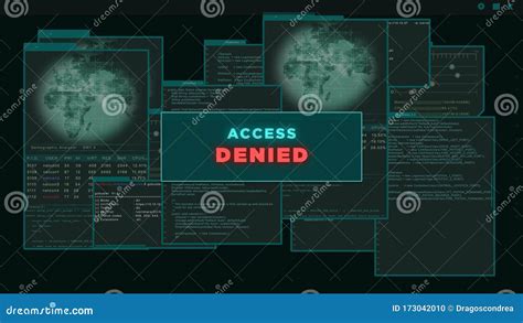 access denied hud or vitual interface of hacker trying to hack a