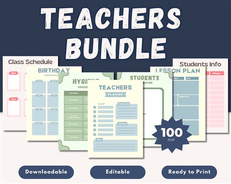 Teachers Bundle Classroom Printables Class Schedule Kei Digi Arts