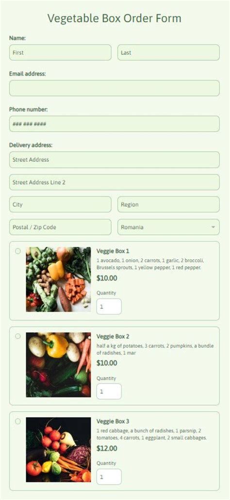 Free Morning Bistro Order Form Template 123formbuilder