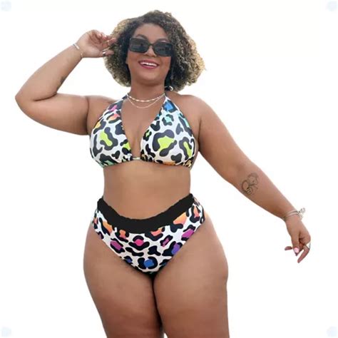 Biquíni Plus Size Cortininha Fio Duplo Colorido Lançamento