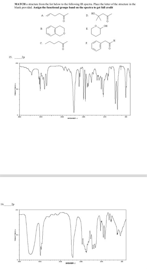 Solved MATCH A Structure From The List Below To The Chegg