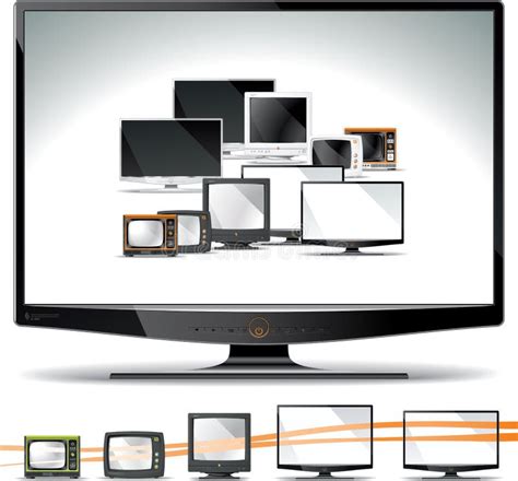 Computer Screen Collection CRT Plasma LCD LED Stock Vector Illustration Of Elegance Flat
