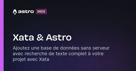 Xata Astro Docs