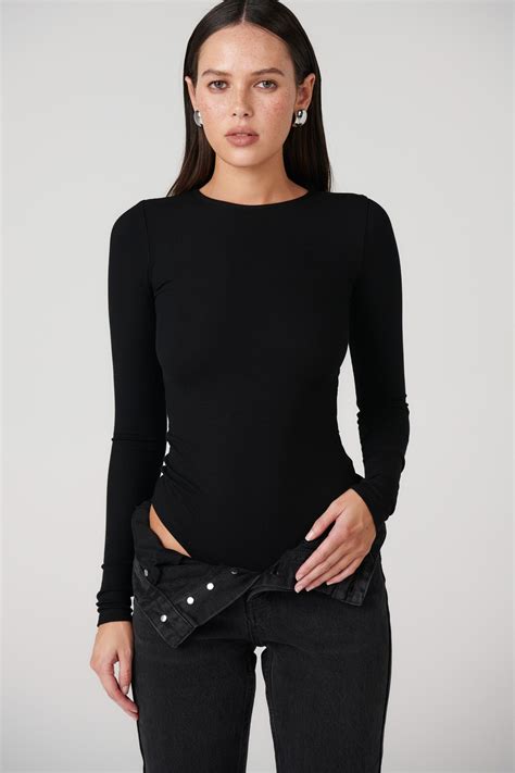 Elise Bodysuit Black Bayse Brand