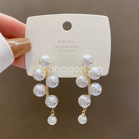 골드 도금 진주 드롭 귀걸이 배송비포함 반지귀걸이 중고나라