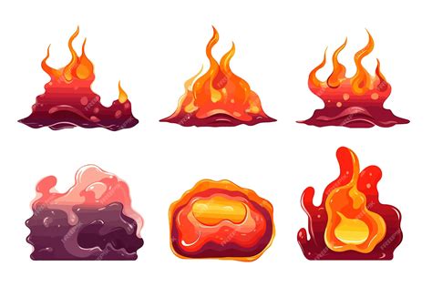 Premium Vector Lava Vector Set Collection Graphic Clipart Design Flat