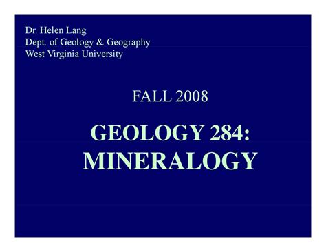 The Minerals Of Sediments And Sedimentary Rocks Geol 284 Docsity