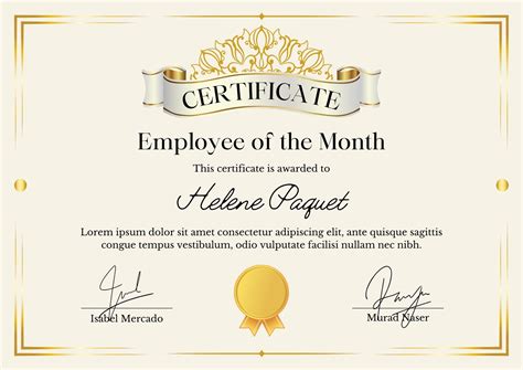 Award Certificates For Employees Template