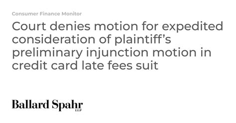 Court Denies Motion For Expedited Consideration Of Plaintiffs