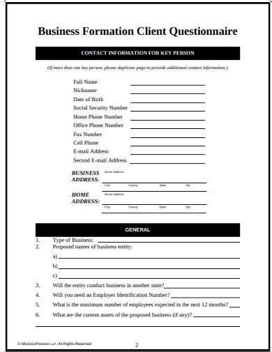 10 Business Client Questionnaire Examples To Download