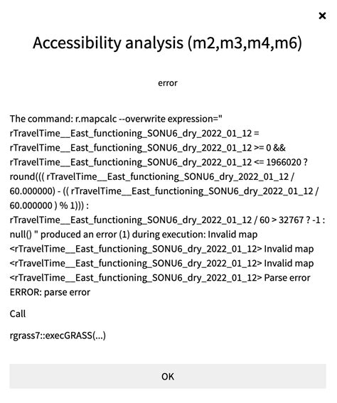 Error When Performing Accessibility Analysis · Issue 376 · Unige Geohealthaccessmod · Github
