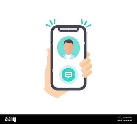 New Chat Messages Notification On Mobile Phone Logo Design Hand