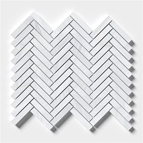 Bianco Dolomiti Classic Honed Herringbone Marble Mosaic 11 5 8x12 3