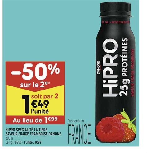 Offre Boisson Protéinée 0 M g Saveur Fraise Framboise Hipro Danone