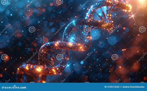 The Two Helixes Of Dna Low Poly Wireframe Style Banner Concept For