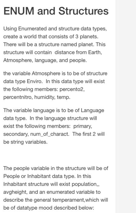 Solved ENUM And Structures Using Enumerated And Structure Chegg Com