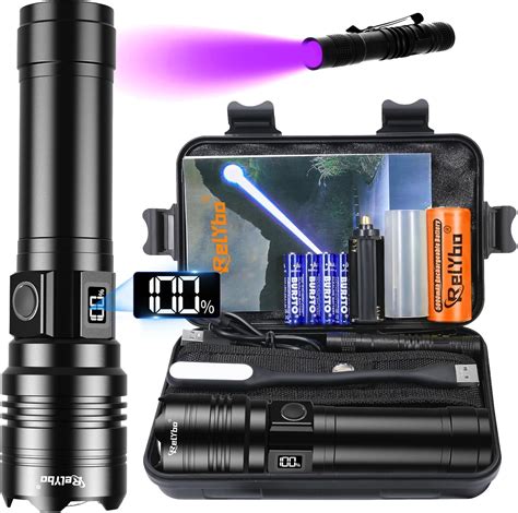 Relybo Torches LED Super Bright Rechargeable Flashlight Lumens XHQ Torches Battery