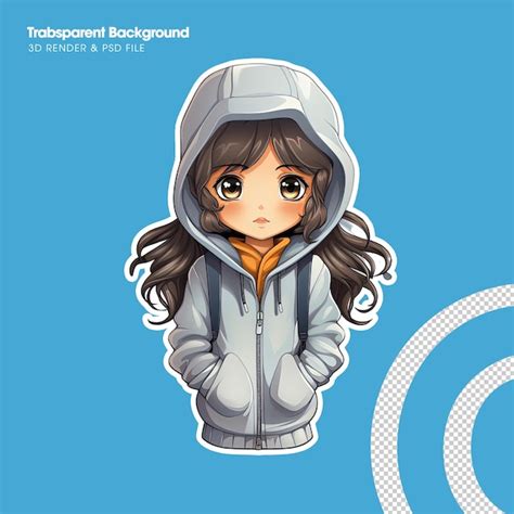Pegatina Anime Personajes Femeninos Archivo Psd Premium