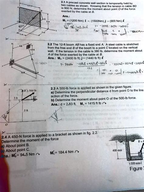 Solved A 500 Lb Force Is Applied As Shown In The Given Figure A
