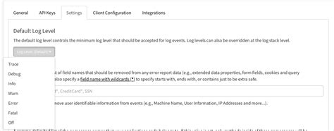 Log Levels Exceptionless