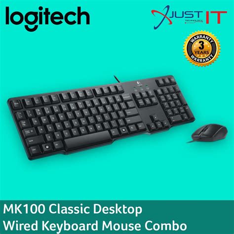 Logitech Classic Desktop Mk Full Size Wired Keyboard And Mouse Shopee Malaysia
