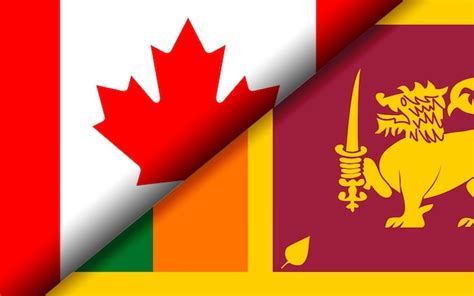 Premium Photo Flags Of Canada And Sri Lanka Divided Diagonally