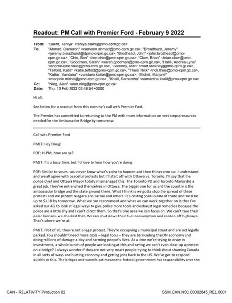 Transcript Of The Phone Call Justin Trudeau Trying To Assist Doug Ford