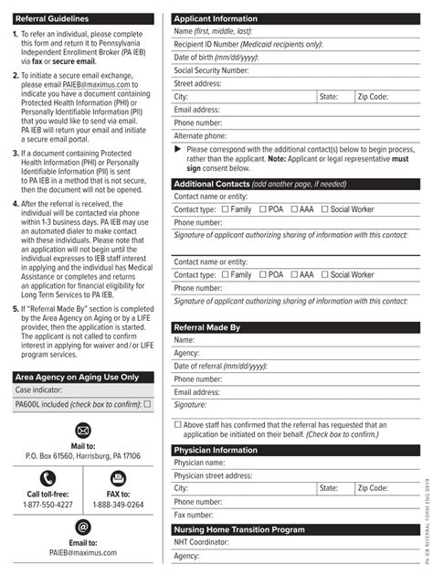 Pa Ieb Referral Form 2019 2022 Fill And Sign Printable Template Online Us Legal Forms