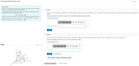 Solved Force Vector Directed Along A Line 3 Of 3 Part A