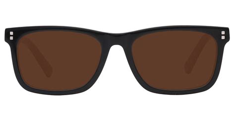 Liberty Rectangle Prescription Sunglasses Black Frame With Brown