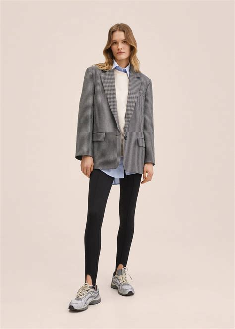 Veste Oversize Pied De Poule Femme Mango Outlet France