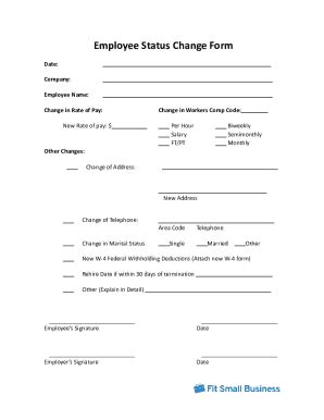 Fillable Online Employee Name Change Form And Other Status Updates