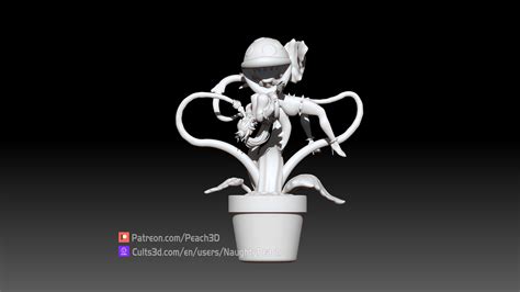 Bowsette And Piranha Tentacle Flowerpot Stl File For Cults