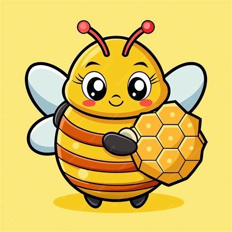 Una Abeja Con Un Panal Vector Premium Generado Con Ia